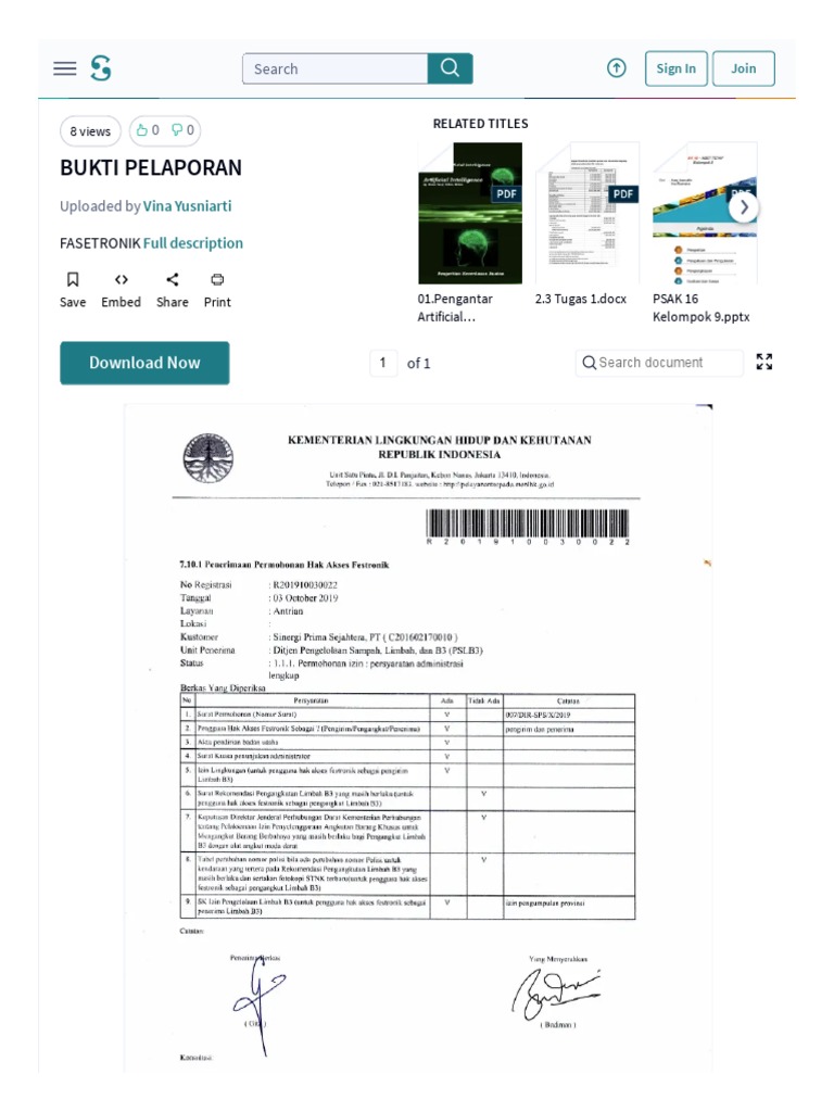 Registrasi Fastronik 1 | PDF