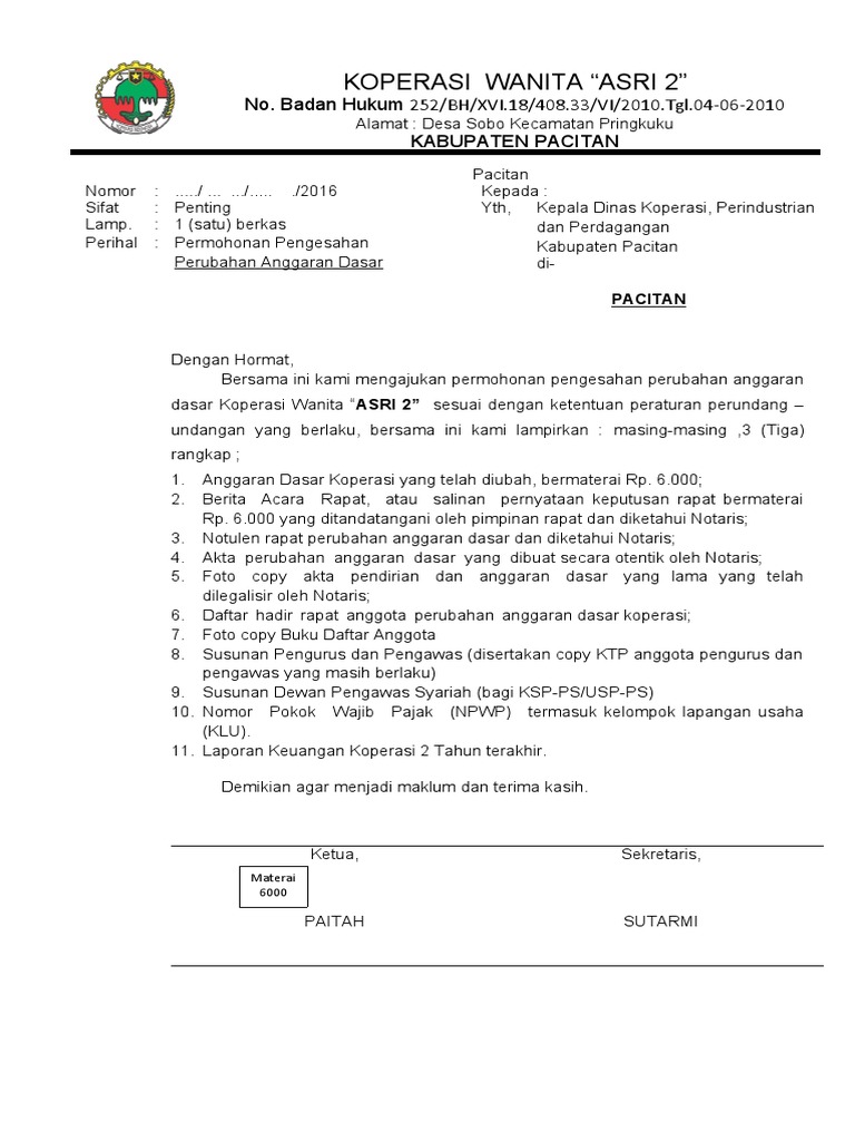 1 Contoh Permohonan Pad | PDF