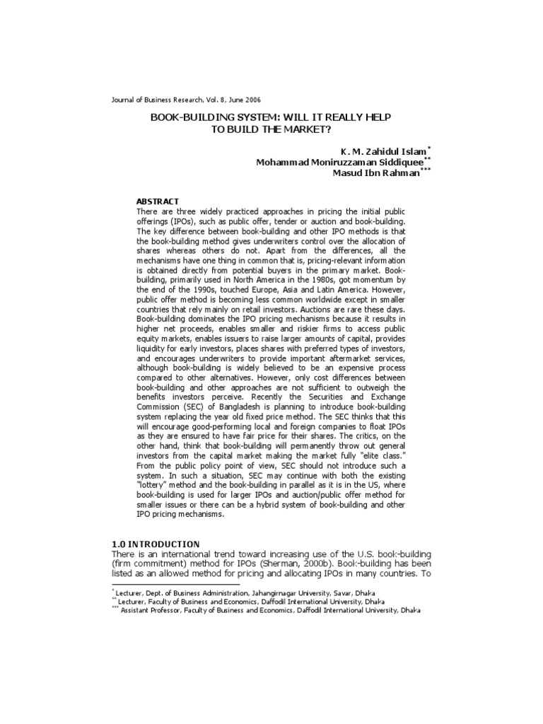 Book-Building System Will It Really Help | PDF | Initial Public ...