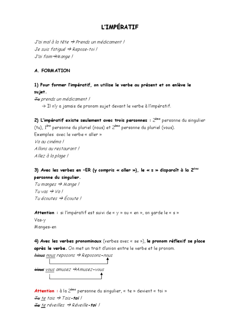 L'Impératif en Français: Guide Pratique | PDF