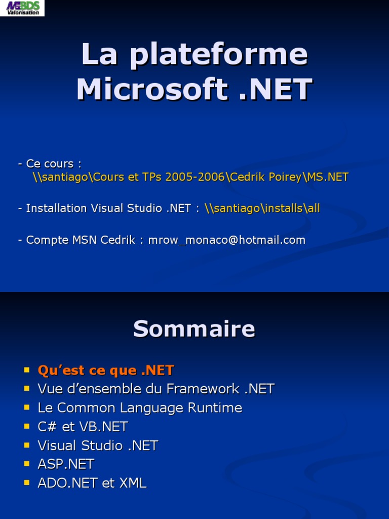Cours | PDF | C# (Langage de programmation) | Microsoft Visual Studio