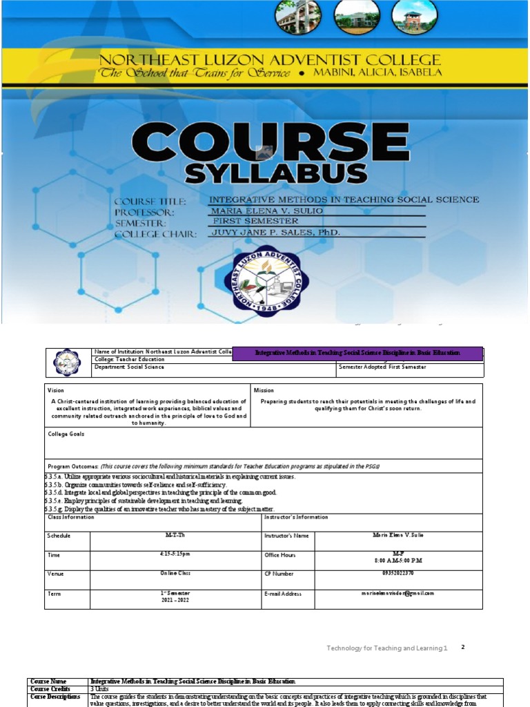 Integrative Methods in Teaching Social Science Disciple Syllabus | PDF ... Integrative Methods in Teaching Social Science Disciple Syllabus | PDF ...