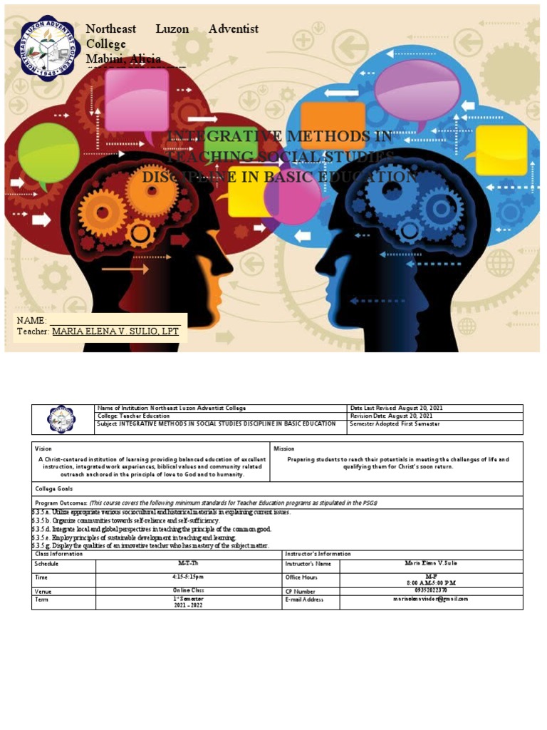 Module 1 Week 1-4 Integrative Methods in Teaching Social Studies in ... Module 1 Week 1-4 Integrative Methods in Teaching Social Studies in ...