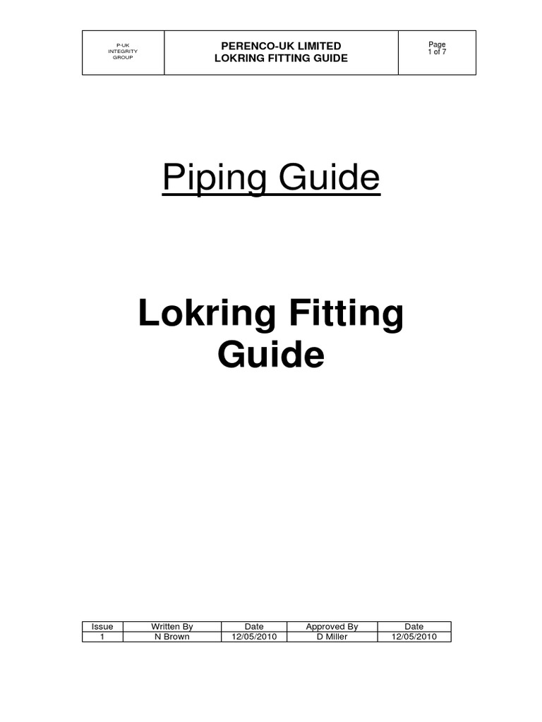 Lokring Fitting Guide Rev1 | PDF | Pipe (Fluid Conveyance) | Chemical ...