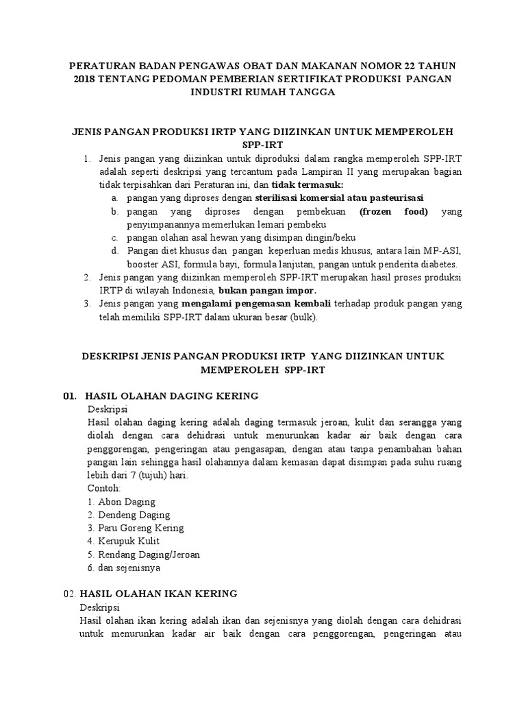 Peraturan PIRT | PDF