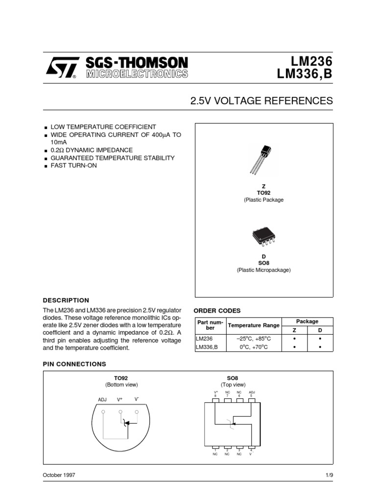 LM336 - Data | PDF | Electricity | Electric Power