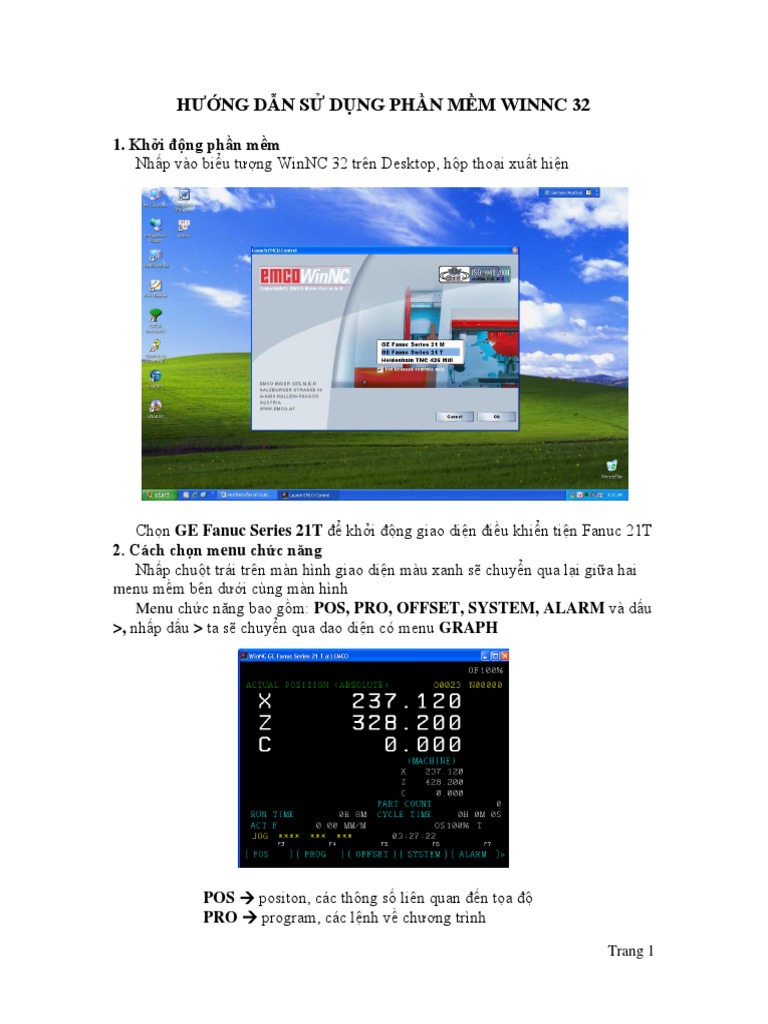 HƯỚNG DẪN SỬ DỤNG PHẦN MỀM WINNC 32 TIEN FANUC | PDF