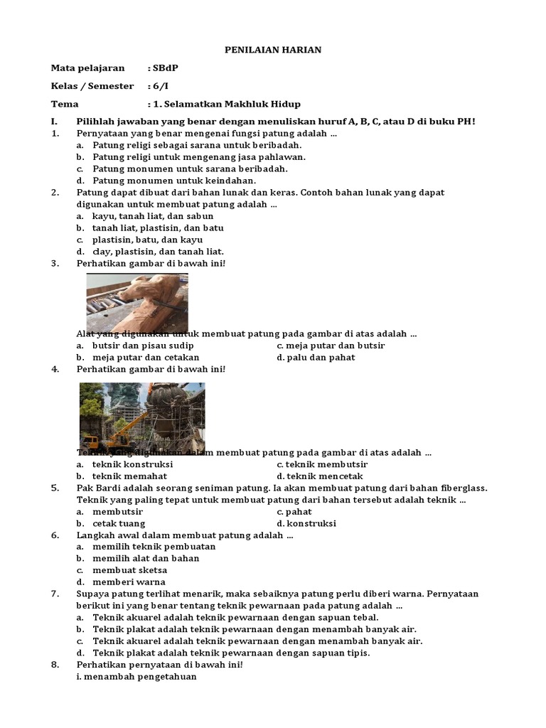 PH SBDP Tema 1 Kelas 6 | PDF