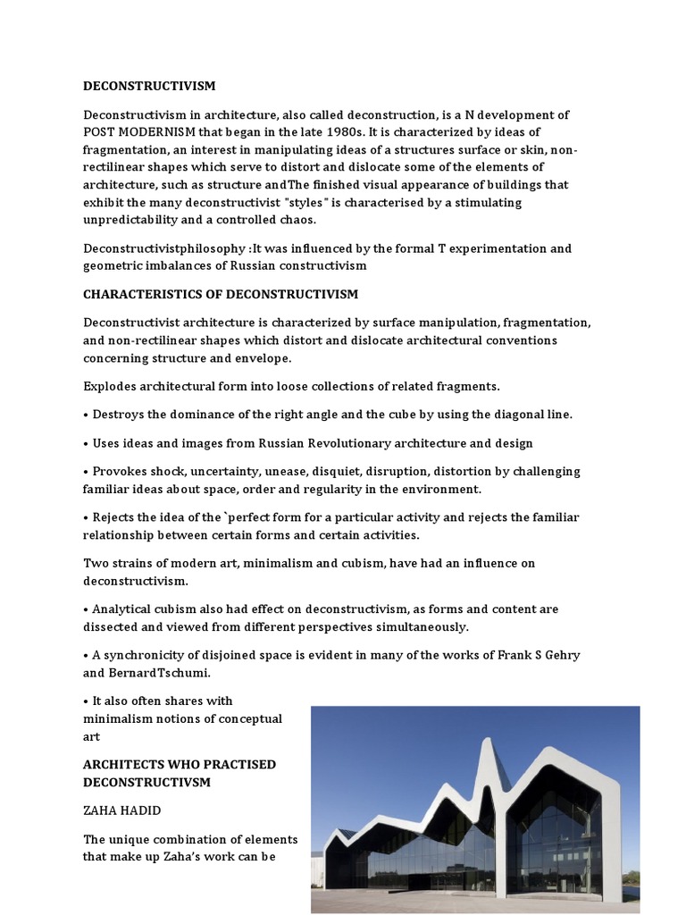 Deconstructivism in Architecture: Characteristics, Influences and ...