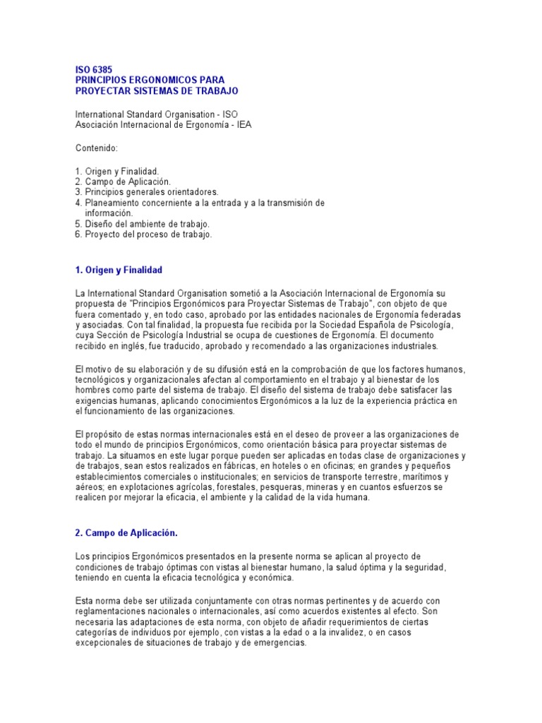 Iso 6385 | PDF | Sistema | Factores humanos y ergonomía