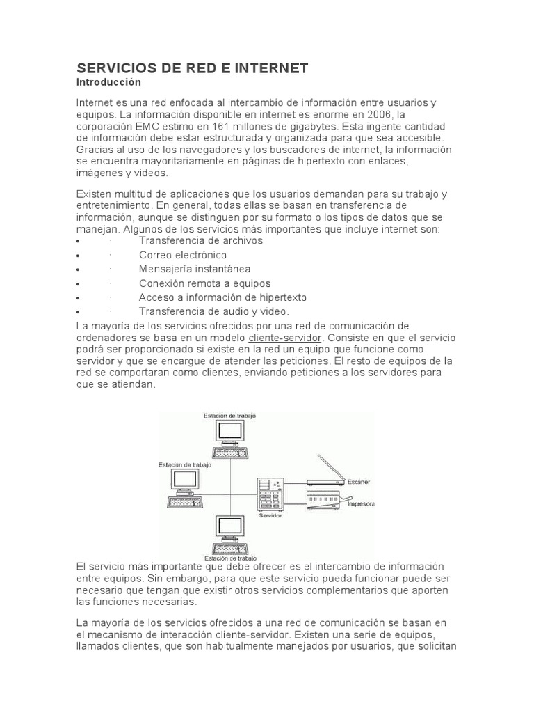 Servicios de Red e Internet: Cliente-Servidor | PDF | Protocolo de ...