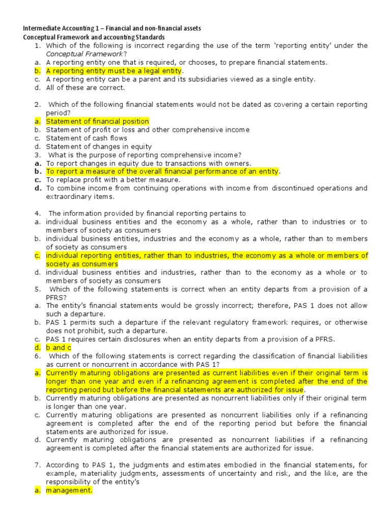Intermediate Accounting 1 Overview | PDF | Investing | Deposit Account