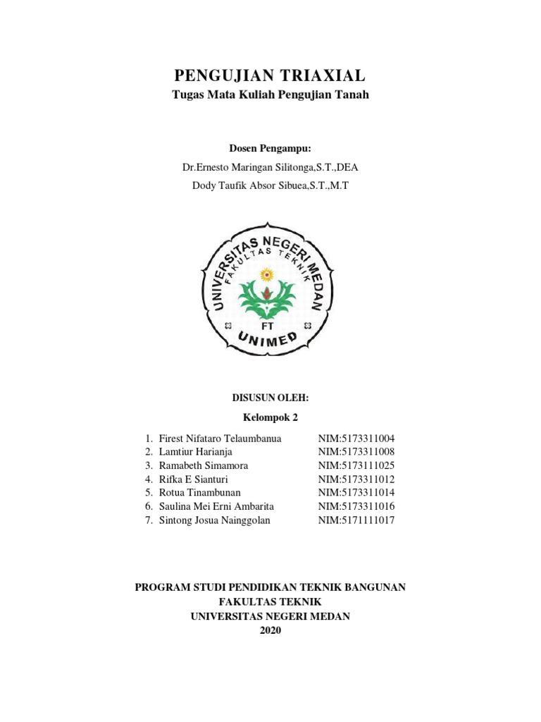 Uji Triaxial Untuk Mahasiswa Teknik Pdf Metode And Bahan Ajar 6558