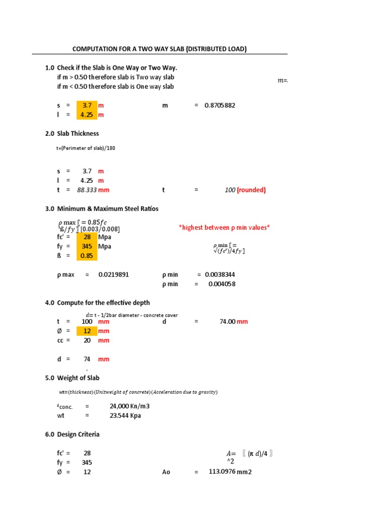 Two Way Slab Distributed Load | PDF | Civil Engineering | Economic Sectors