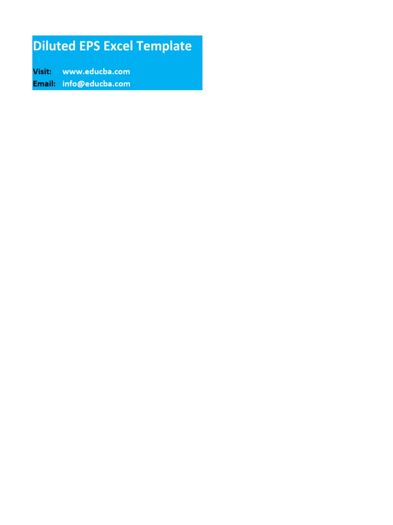 Diluted EPS Excel Template: Visit: Email | PDF | Earnings Per Share ... Diluted EPS Excel Template: Visit: Email | PDF | Earnings Per Share ...