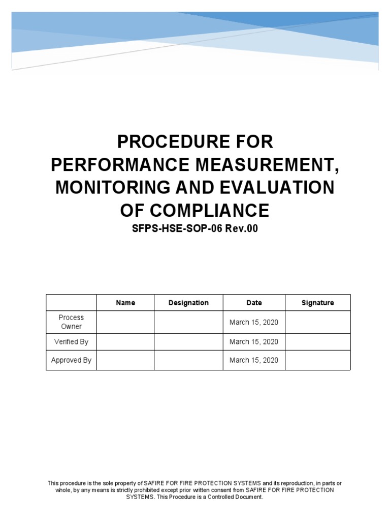 06 - Procedure For Performance Measurement Monitoring | PDF | Risk ...