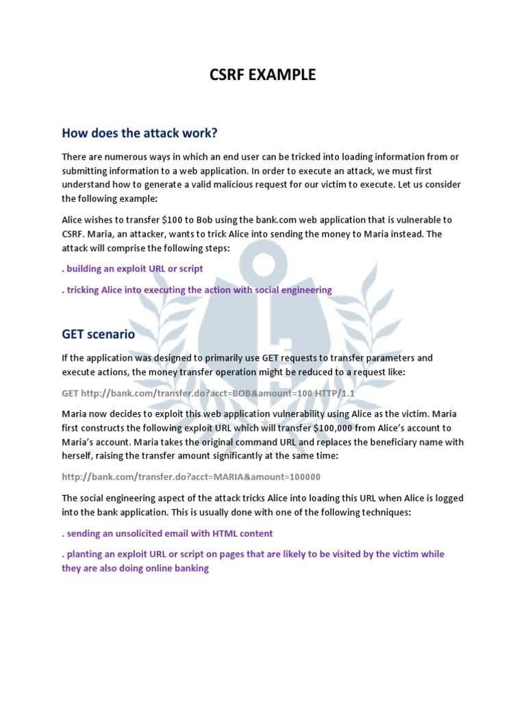 CSRF Example: How Does The Attack Work? | PDF | World Wide Web ...