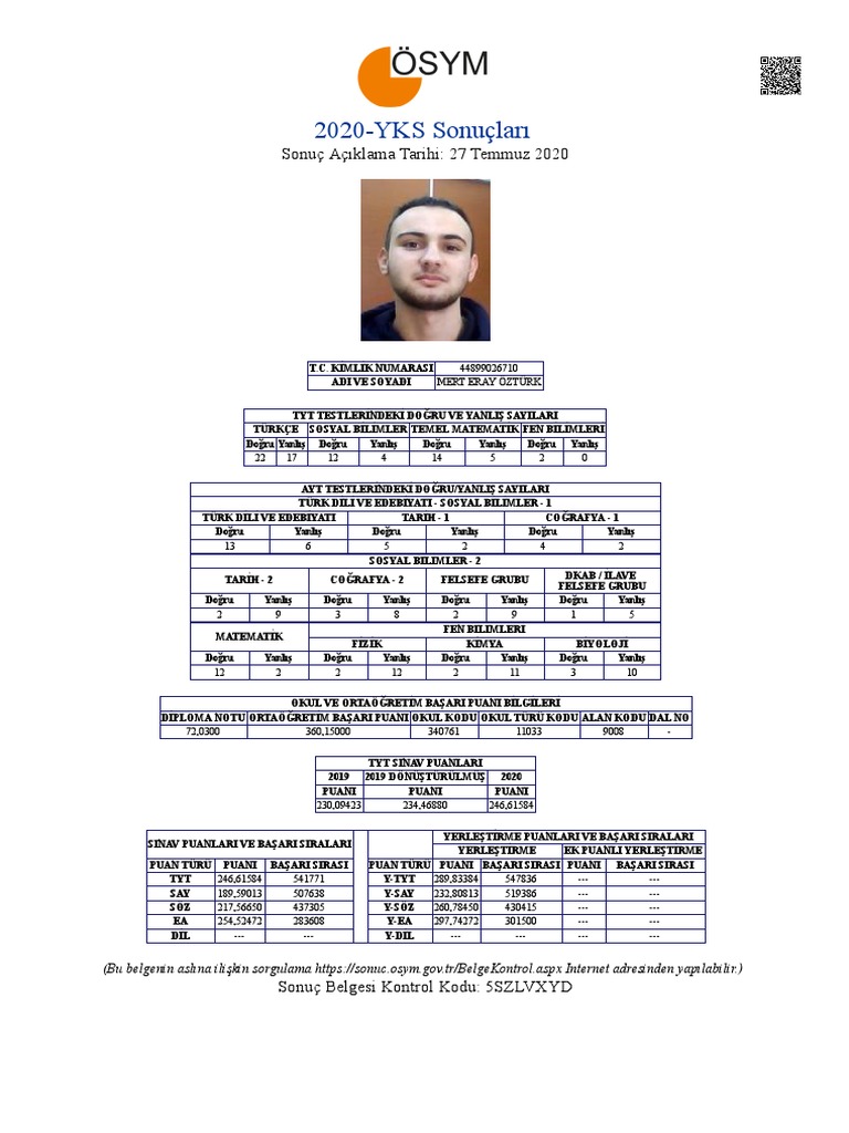 Yks Sonuç | PDF