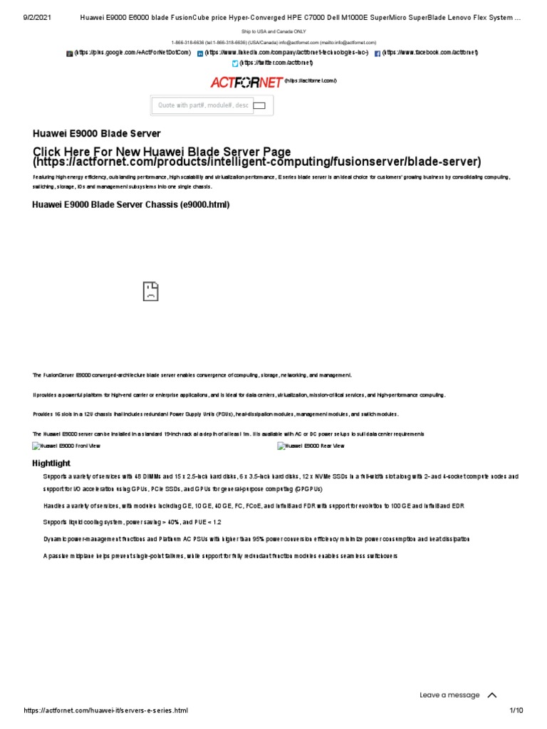 Huawei E9000 E6000 Blade FusionCube | PDF | Solid State Drive | Data Center