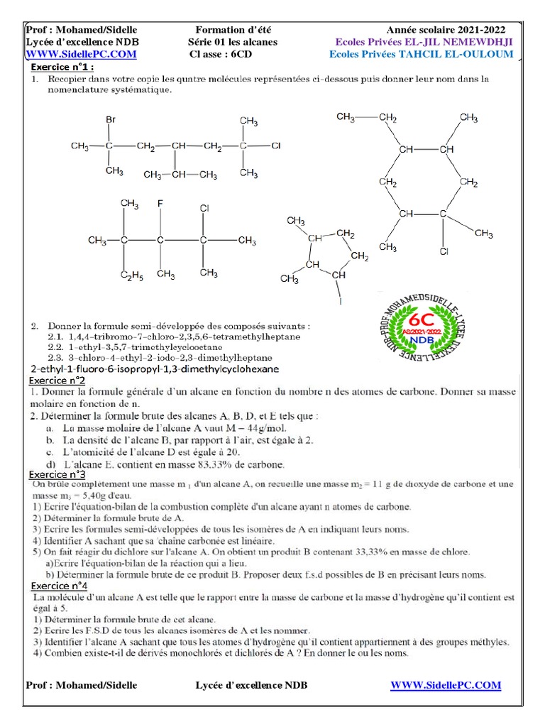 Serie 01 Les Alcanes | PDF
