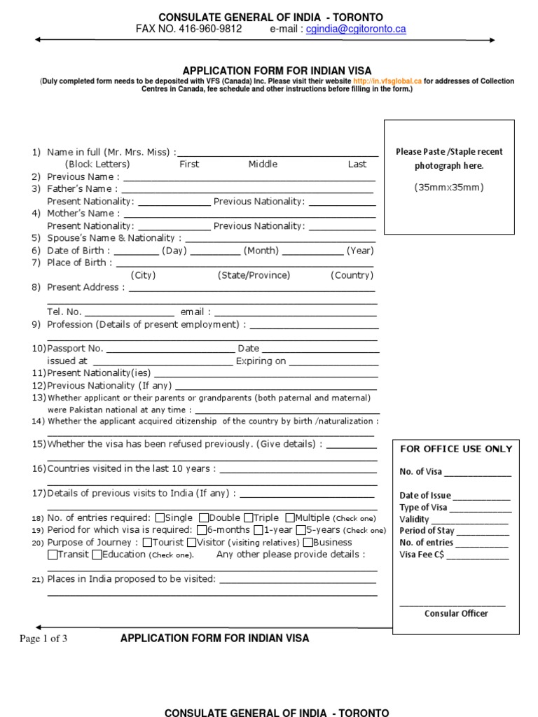 VisaApplicationForm | Travel Visa | Passport