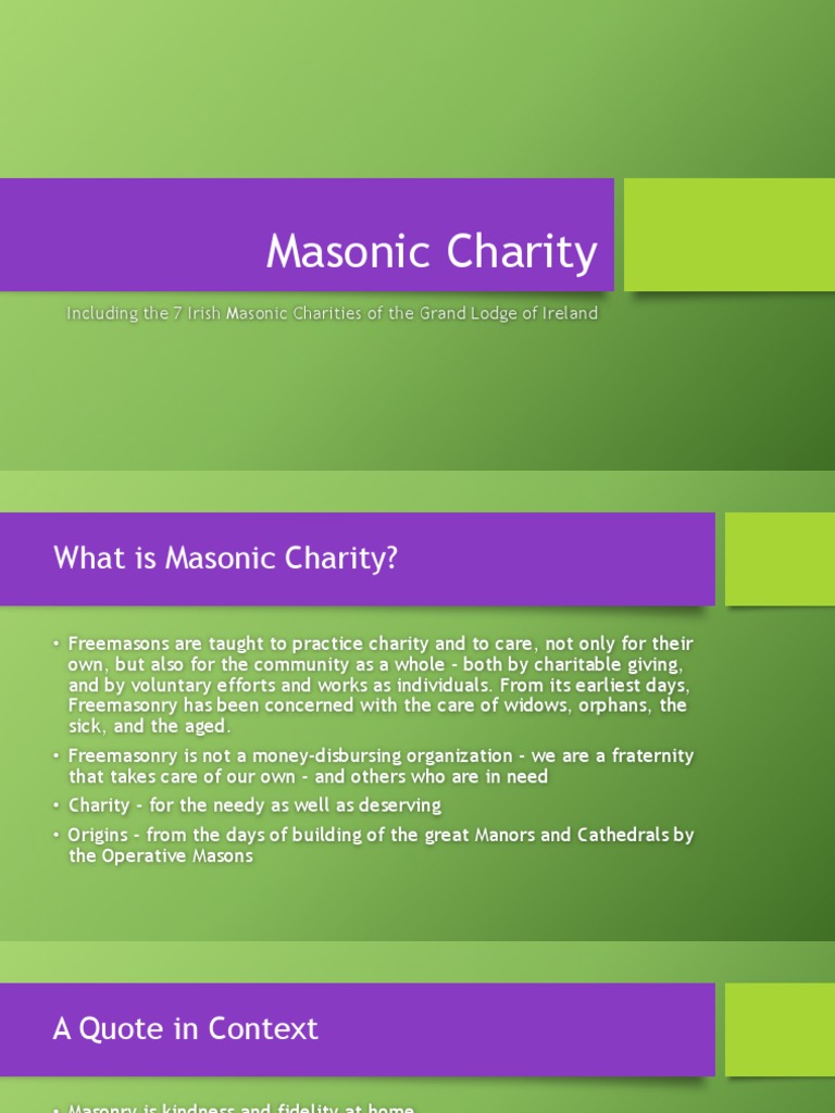 Masonic Charity | PDF | Freemasonry | Masonic Lodge