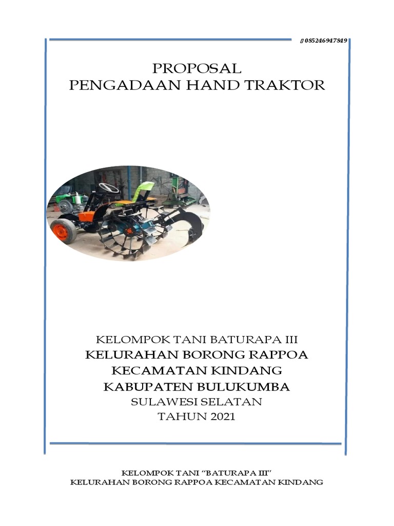 Contoh Pengajuan Proposal Traktor | PDF