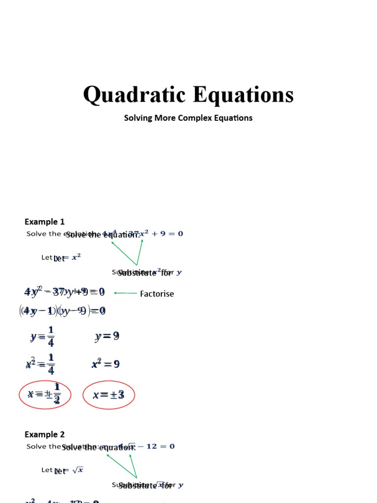 Solving Quadratic Equations Explained | PDF