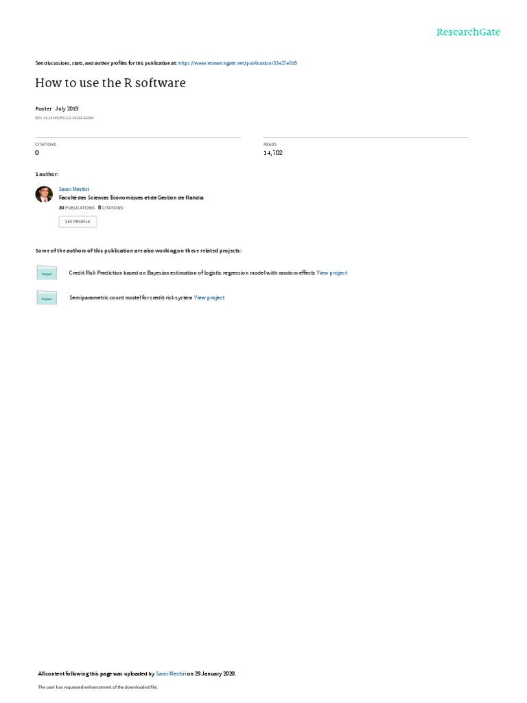 How To Use The R Software: July 2019 | PDF | R (Programming Language) | Command Line Interface