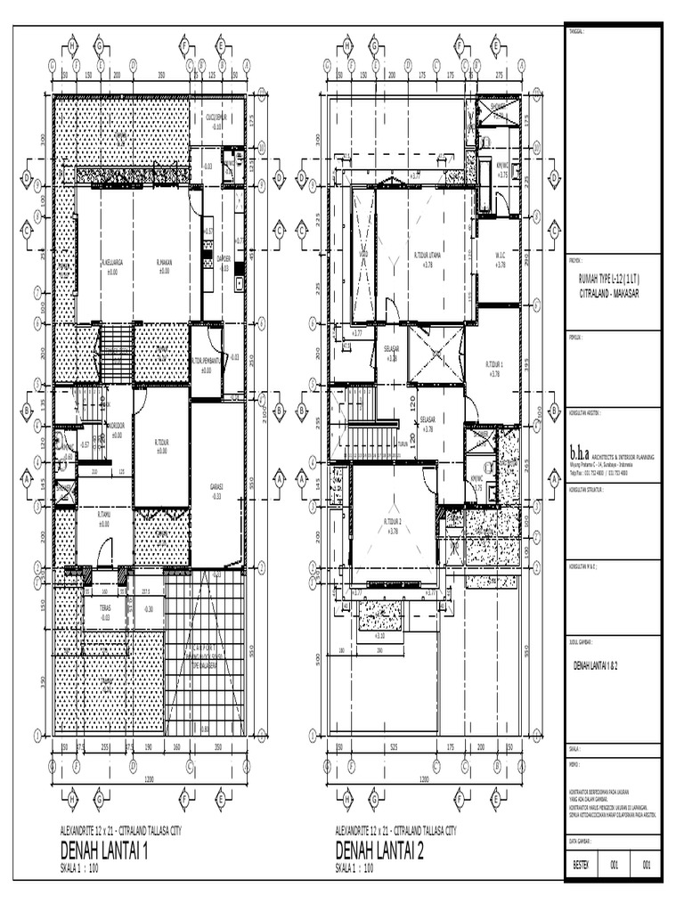 01.denah LT1 Dan LT2 | PDF