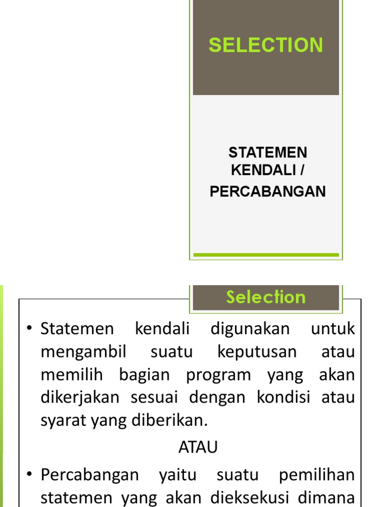 Instruksi Pemilihan (Selection) | PDF