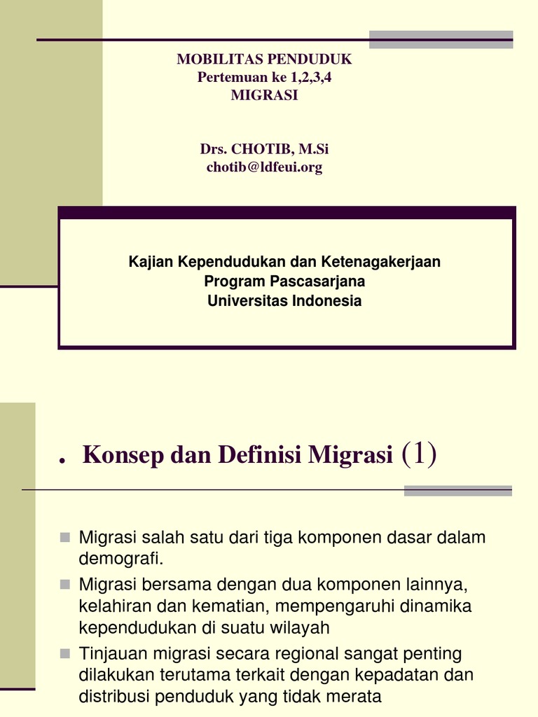 Jenis dan Pola Migrasi Penduduk Indonesia | PDF