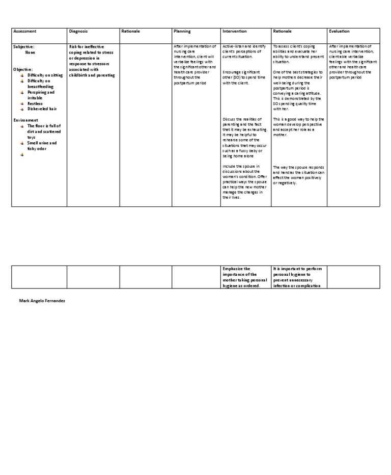 NCP Related To Environmental | PDF | Postpartum Period | Parenting
