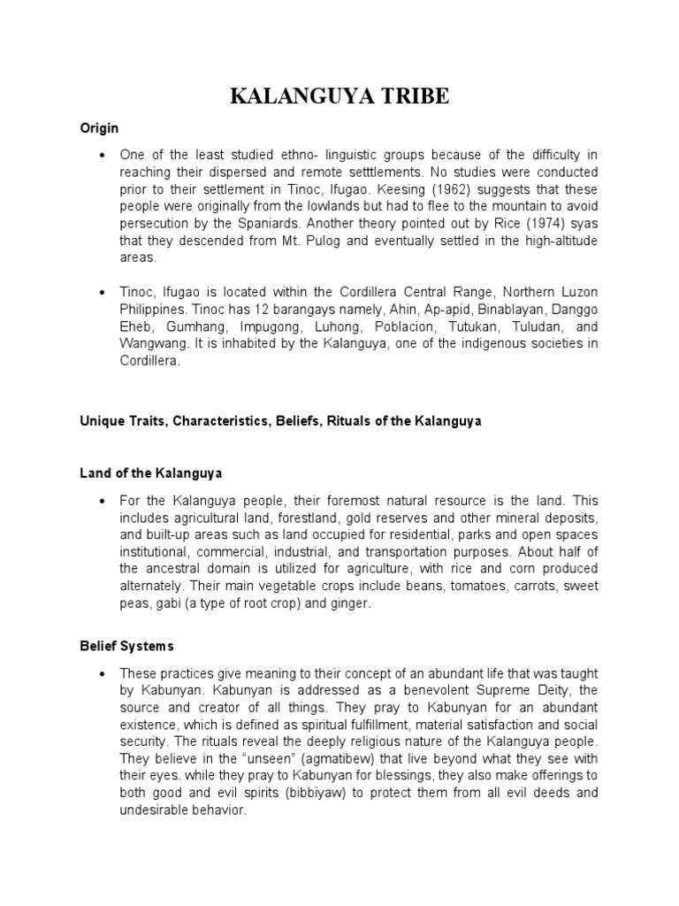 Kalanguya Tribe: Origin | PDF | Wedding | Funeral