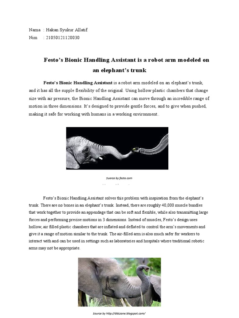Festo's Bionic Handling Assistant Is A Robot Arm Modeled On An Elephant's Trunk | PDF | Robotics ...