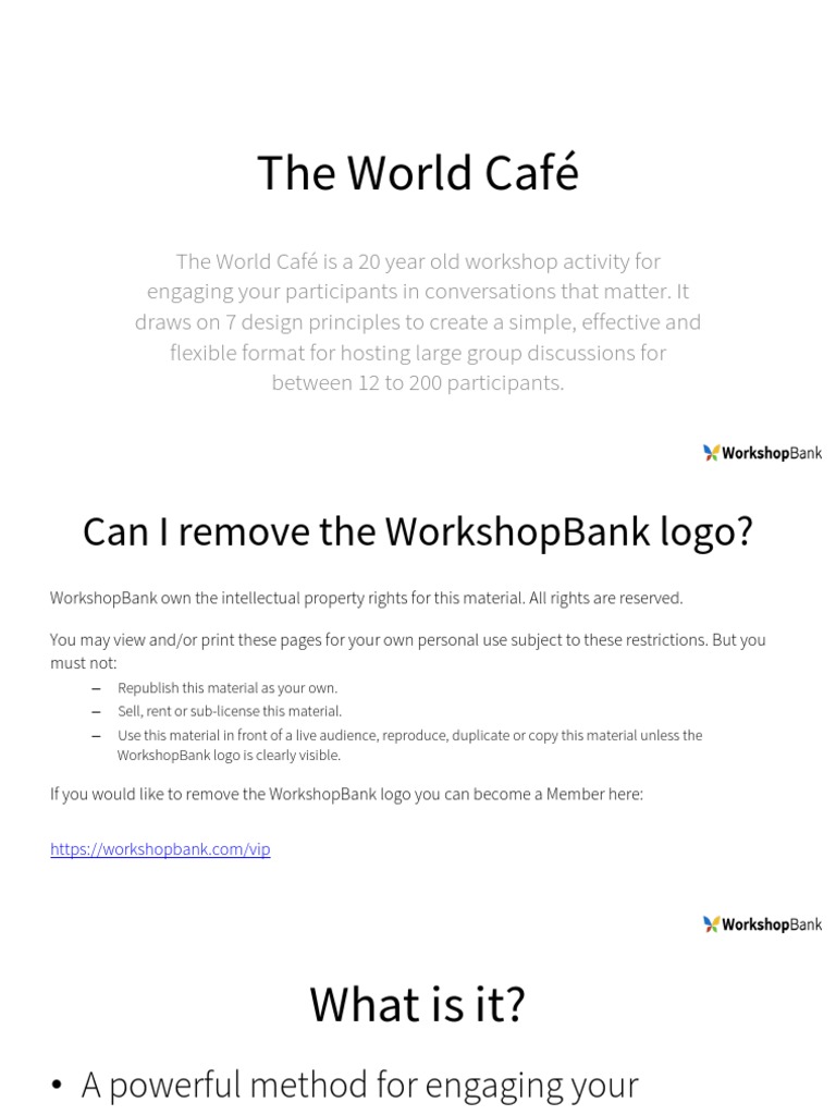 World Cafe | PDF | Conversation | Design