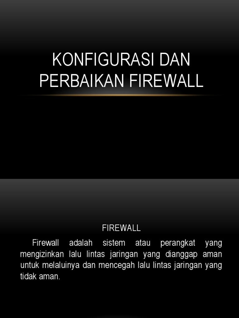 Konfigurasi Dan Perbaikan Firewall | PDF