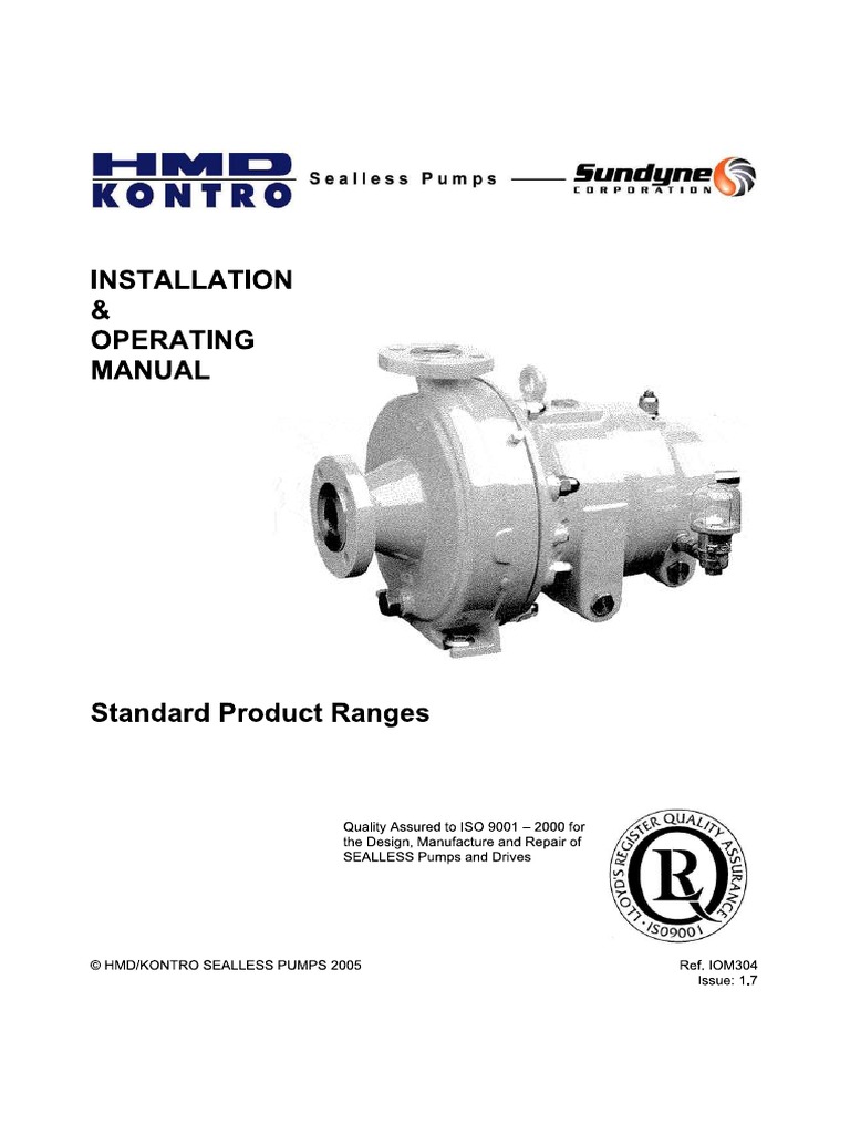 Pump Installation-Operating-Manual | PDF
