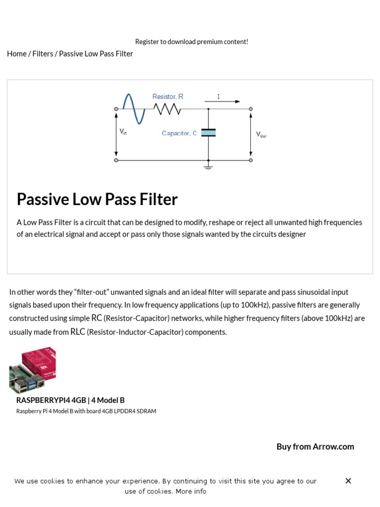 Low Pass Filter - Passive RC Filter Tutorial | PDF | Electronic Filter ...