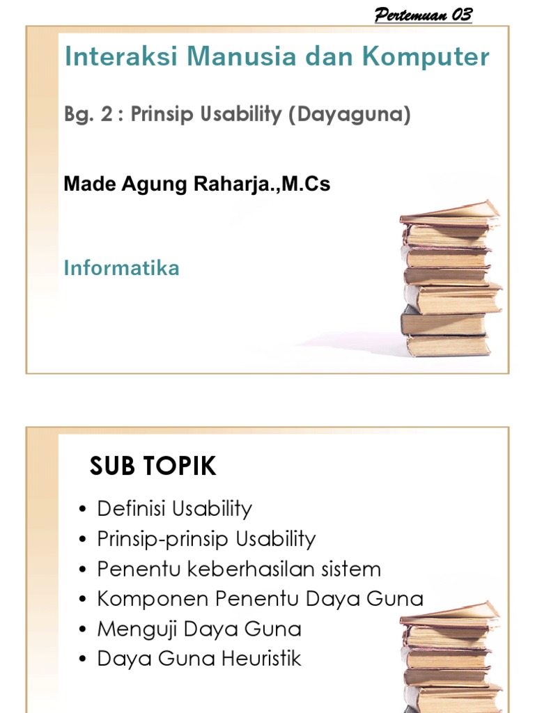 Lesson 03 - Prinsip Usability For All | PDF