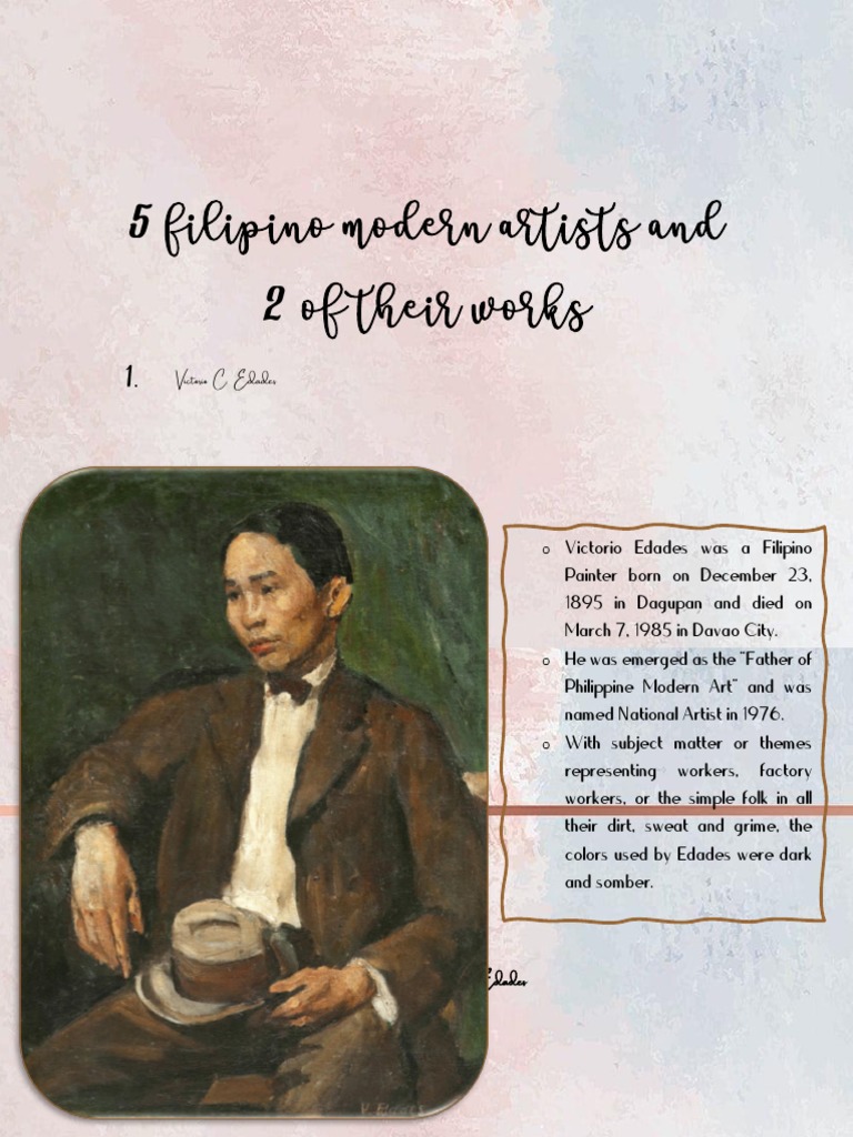 Filipino Modern Artists and of Their Works: Victorio C. Edades | PDF ...