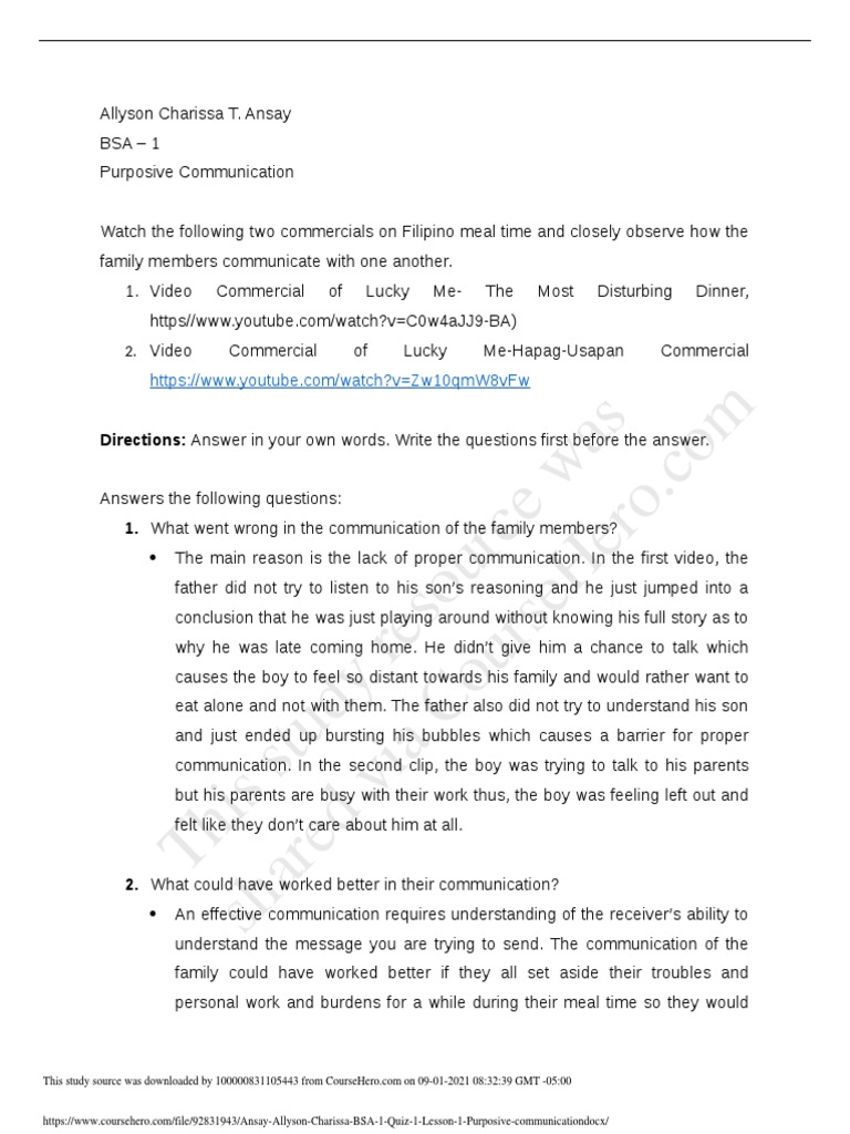 This Study Resource Was: Directions: Answer in Your Own Words. Write ...