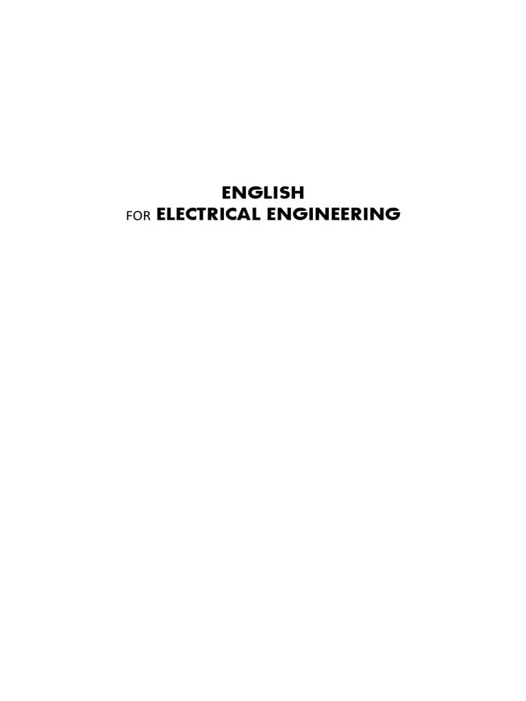 English For Electrical Engineering | PDF