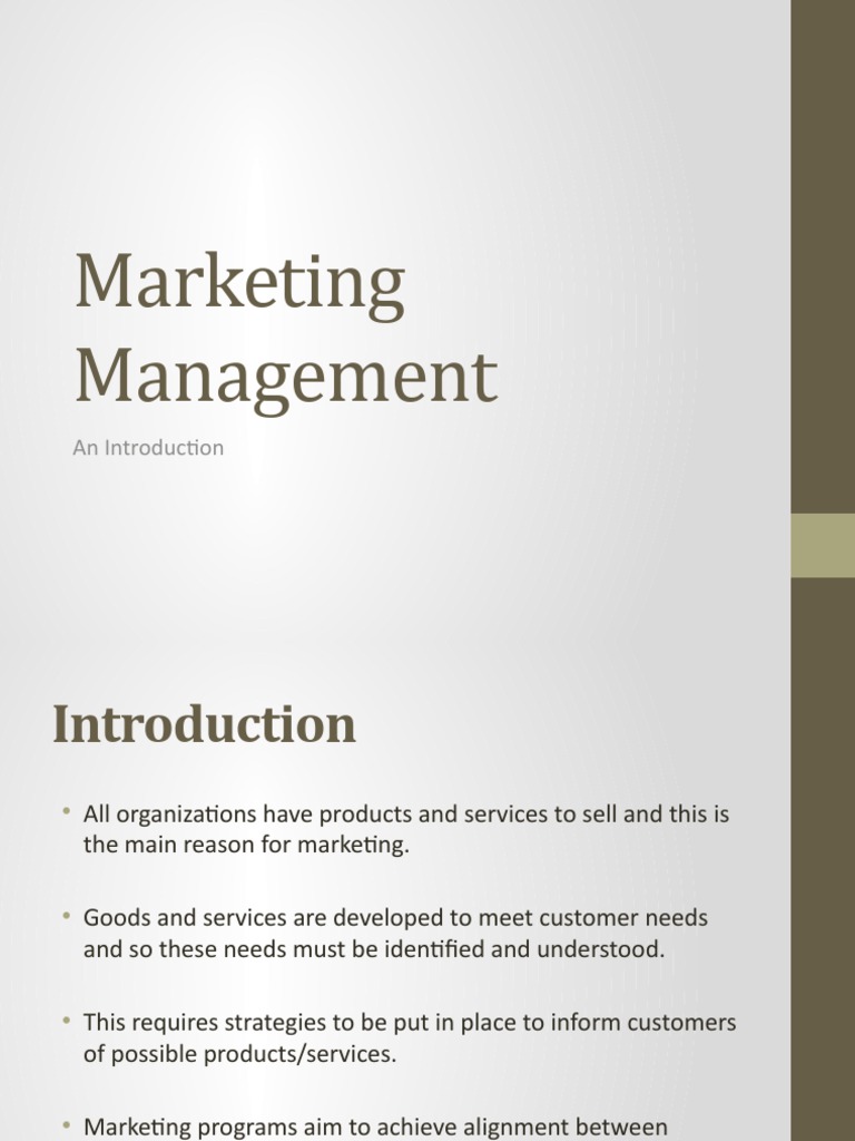 Marketing Management: An Introduction | PDF | Career & Growth | Business