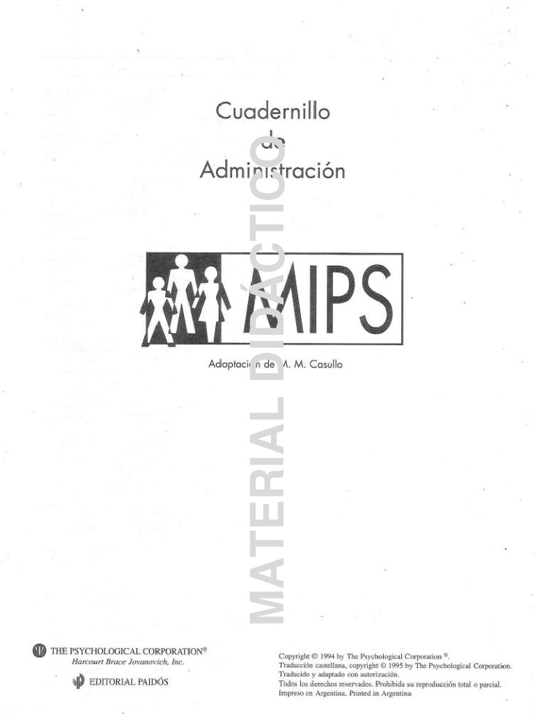 MIPS-Cuadernillo, Hoja de Respuestas y perfil-MaterialDidactico | PDF