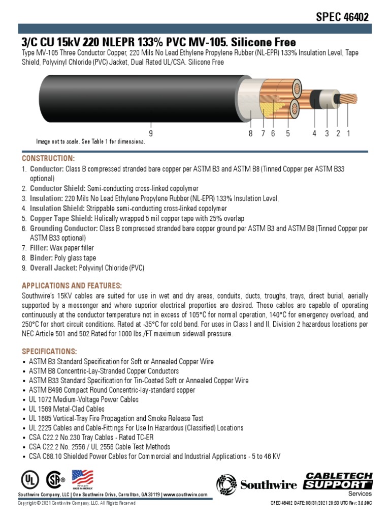 Ficha Técnica CABLE ERP SOUTHWIRE | PDF | Insulator (Electricity ...