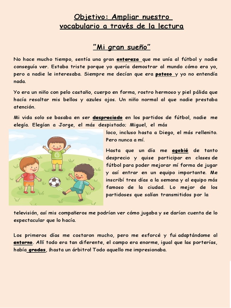 Lecturas para Ampliar el Vocabulario | PDF | Asociación de Futbol