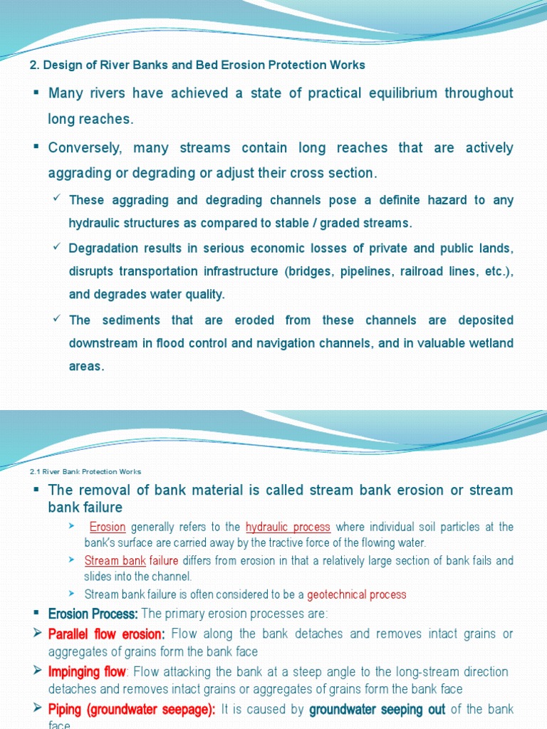 Hydraulic Structures II 4602 | PDF | Erosion | Stream