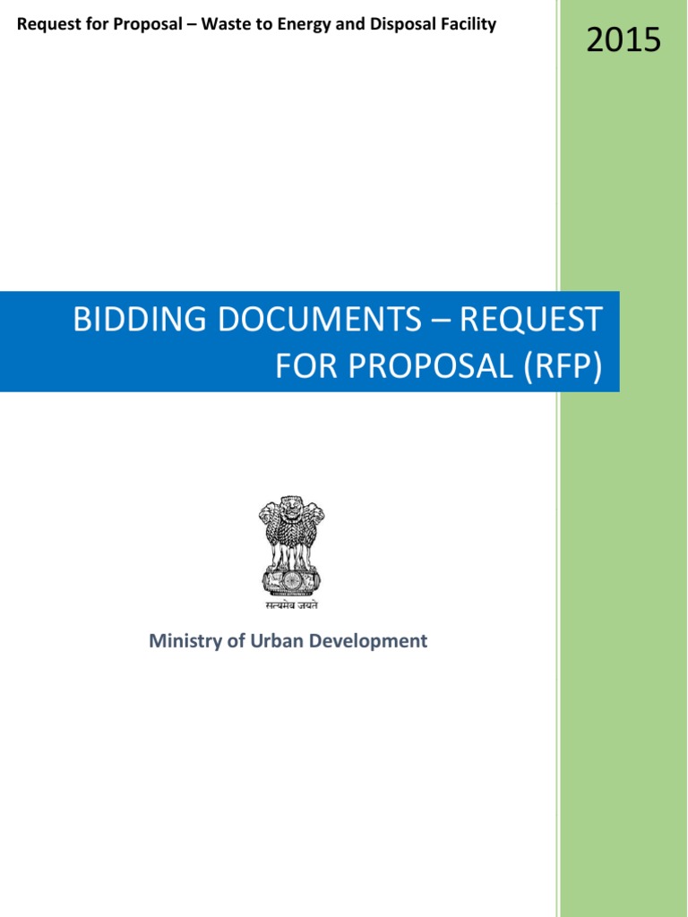 Model RFP For WtE and Disposal Facility Bidding Document | PDF ...