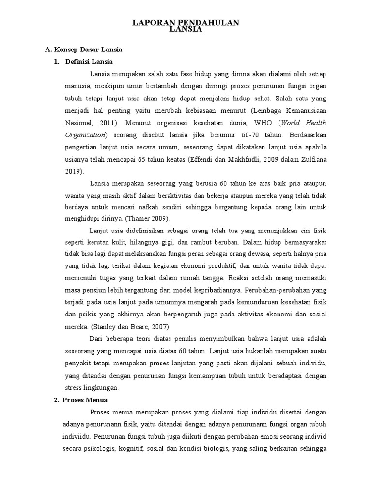 LP Lansia | PDF | Pengembangan Diri